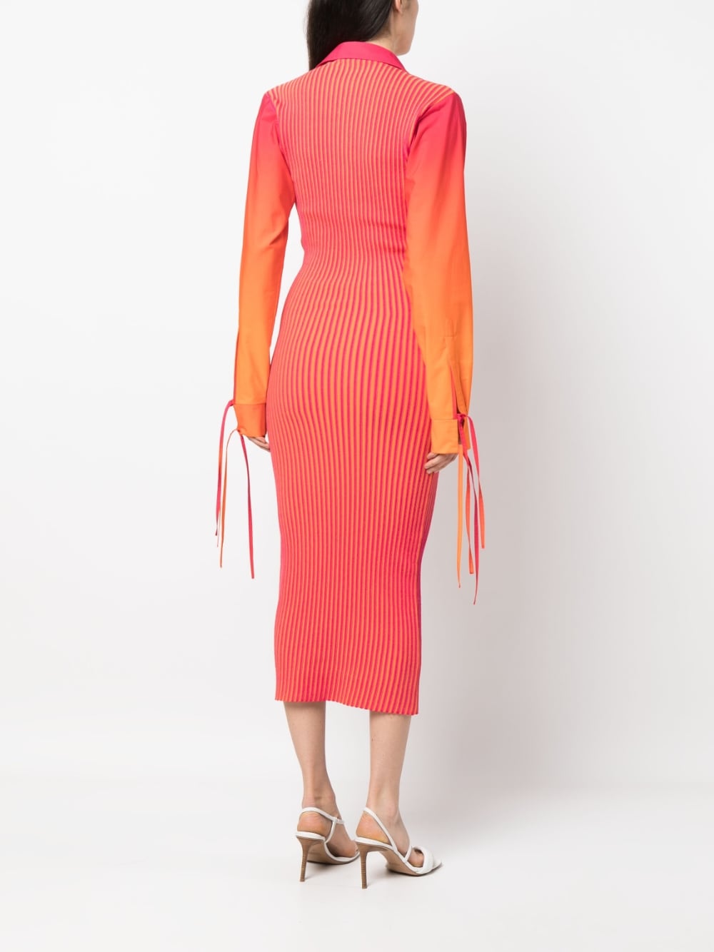 pink orange knit dress Reina Half Orange/Pink Knit Dress