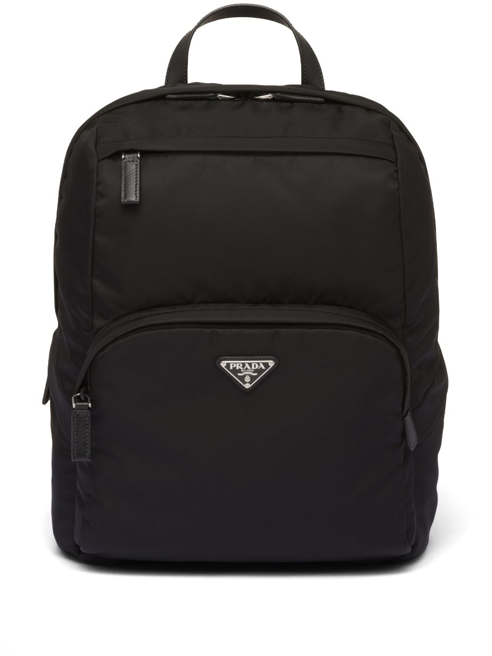 Prada Re-Nylon And Saffiano Leather Backpack - Black | Editorialist