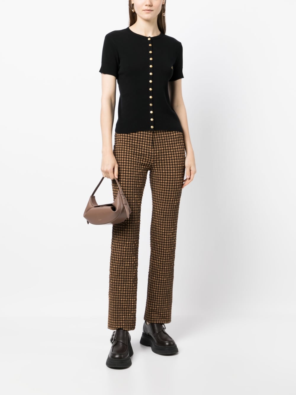 AGNES B. agnès b. Embossed Button-Up Top