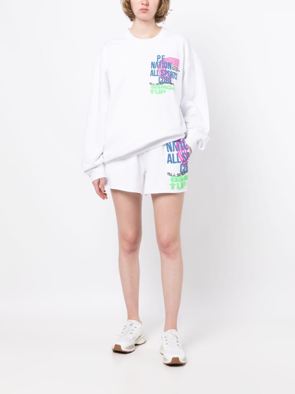 P.E NATION P.E Nation Slogan-Print Shorts