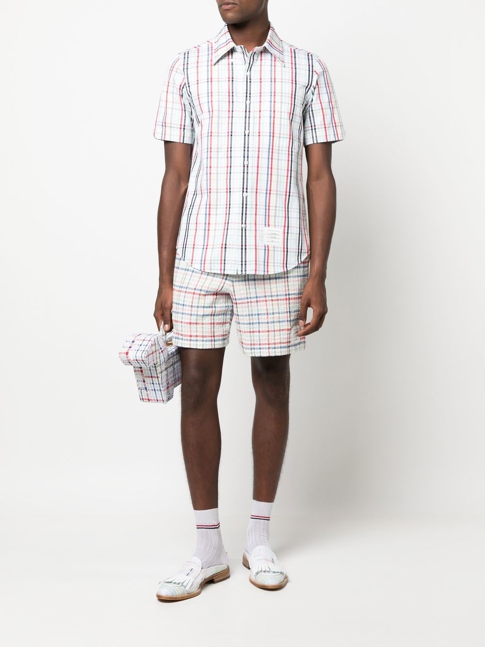 THOM BROWNE gingham-check short-sleeve shirt
