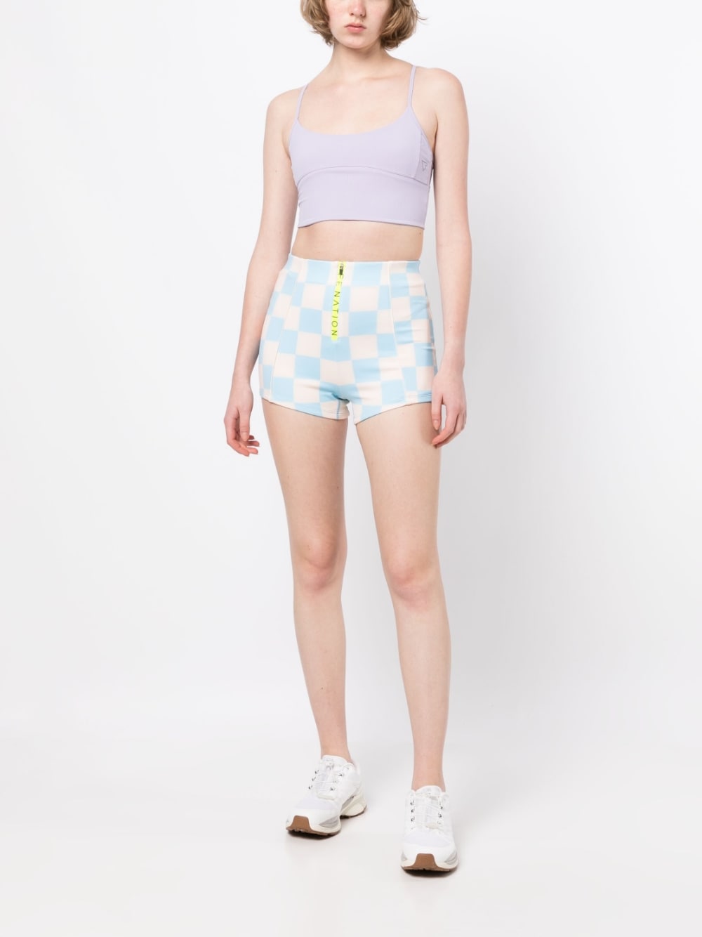 P.E NATION Escalade Checked Short Shorts