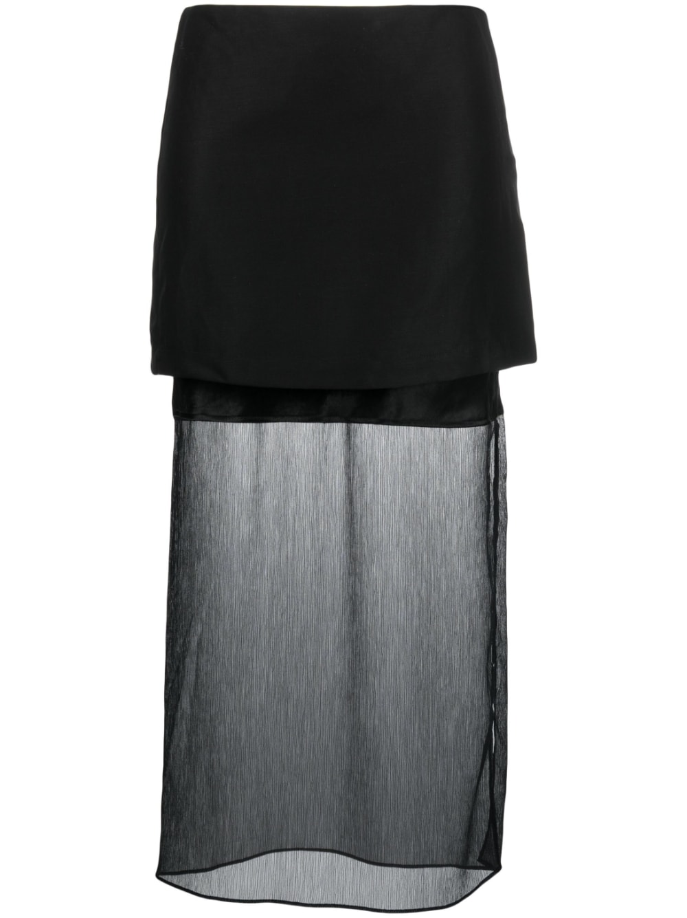 Helmut Lang Semi-Sheer Panelled Skirt In White - 43% Off 