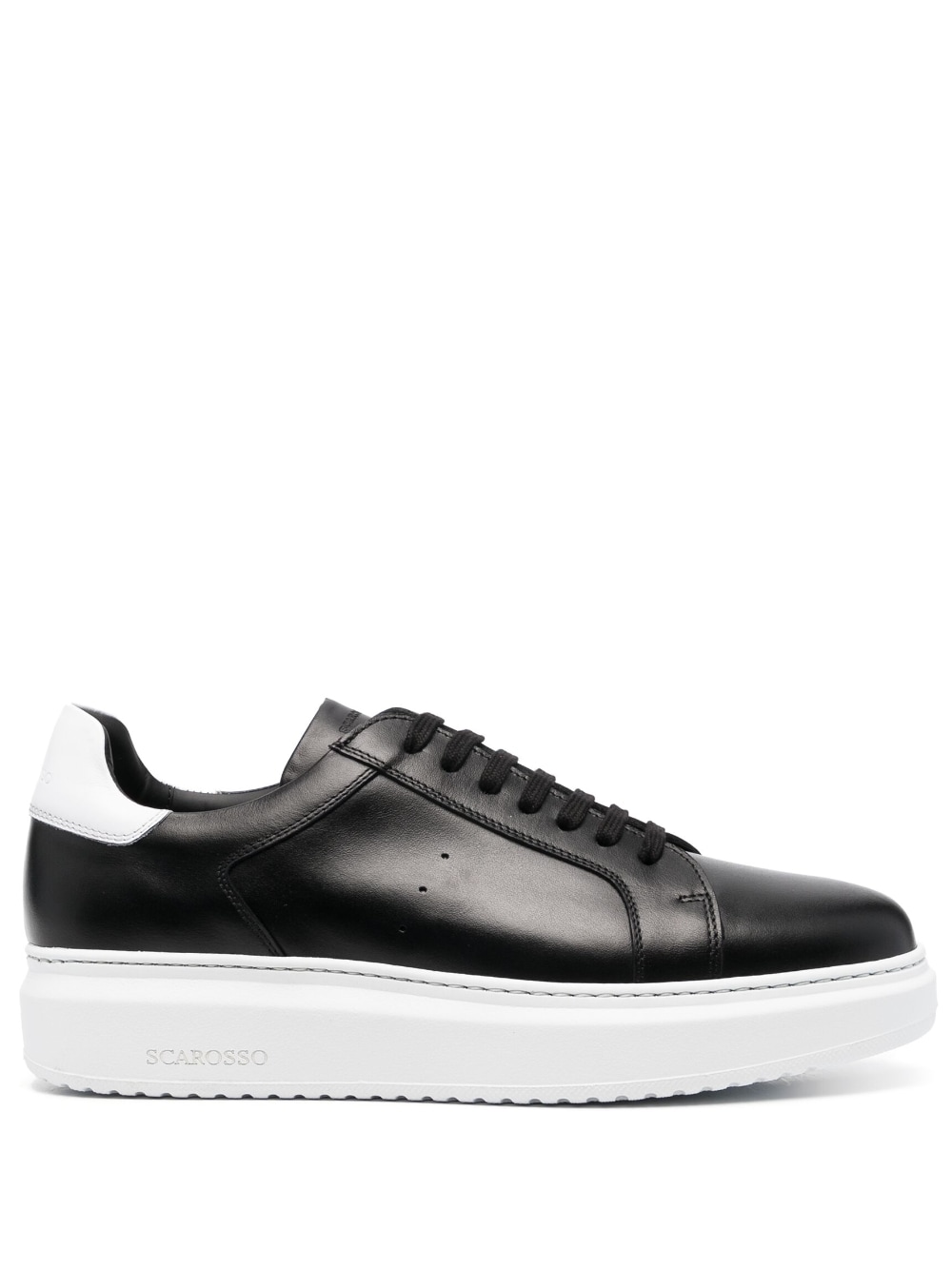 Scarosso Dustin Low-Top Leather Sneakers In Black - 46% Off  display picture 1