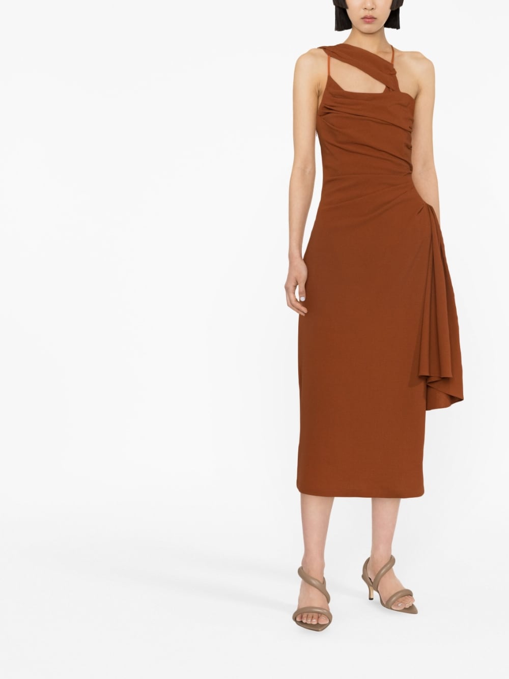 JACQUEMUS Abanada Draped Asymmetric Dress