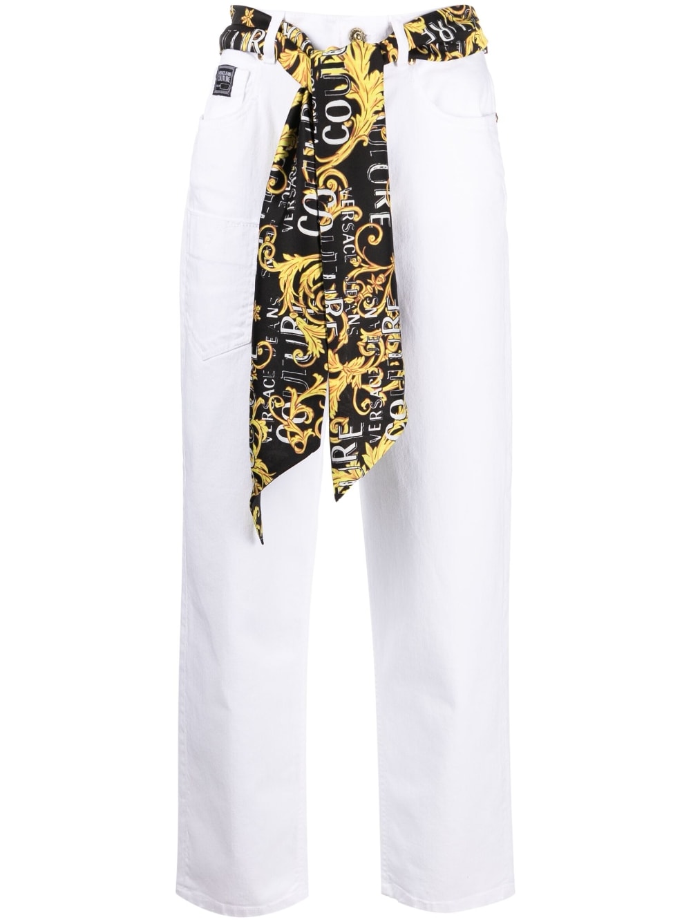VERSACE Versace Jeans Couture Scarf-Detailed Straight-Leg Jeans