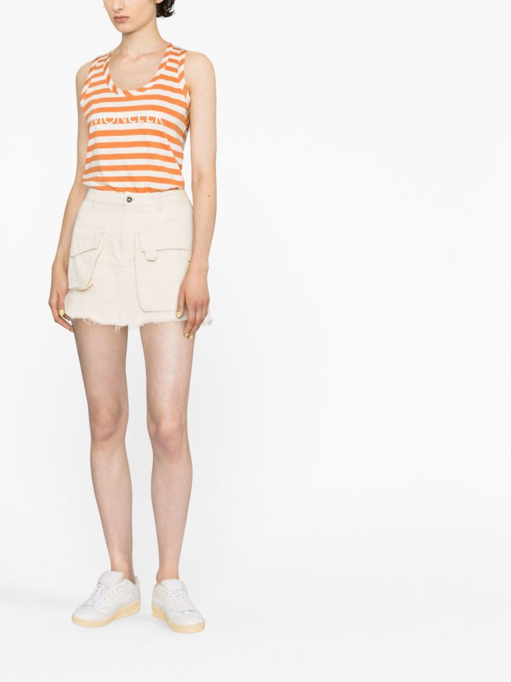 MONCLER Moncler Striped Logo-Print Tank Top