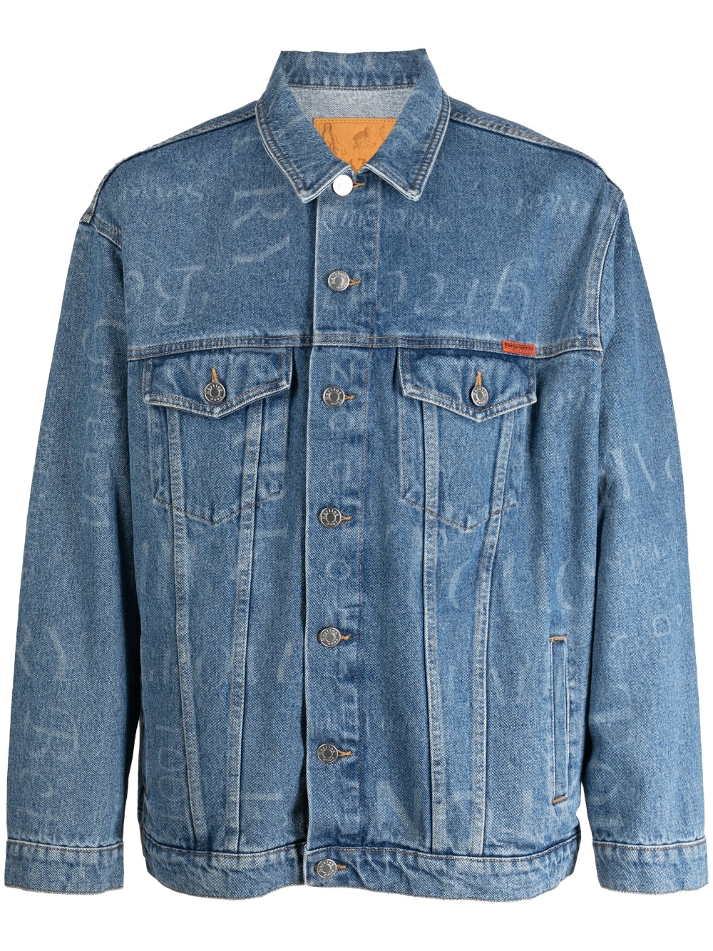 MARTINE ROSE Martine Rose All-Over Logo-Print Denim Jacket