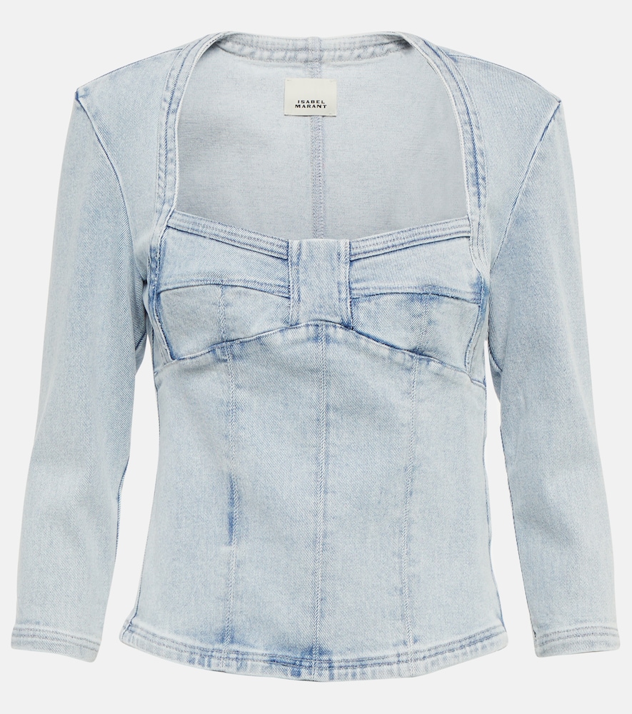 ISABEL MARANT Isabel Marant Vanio Bleached Denim Top