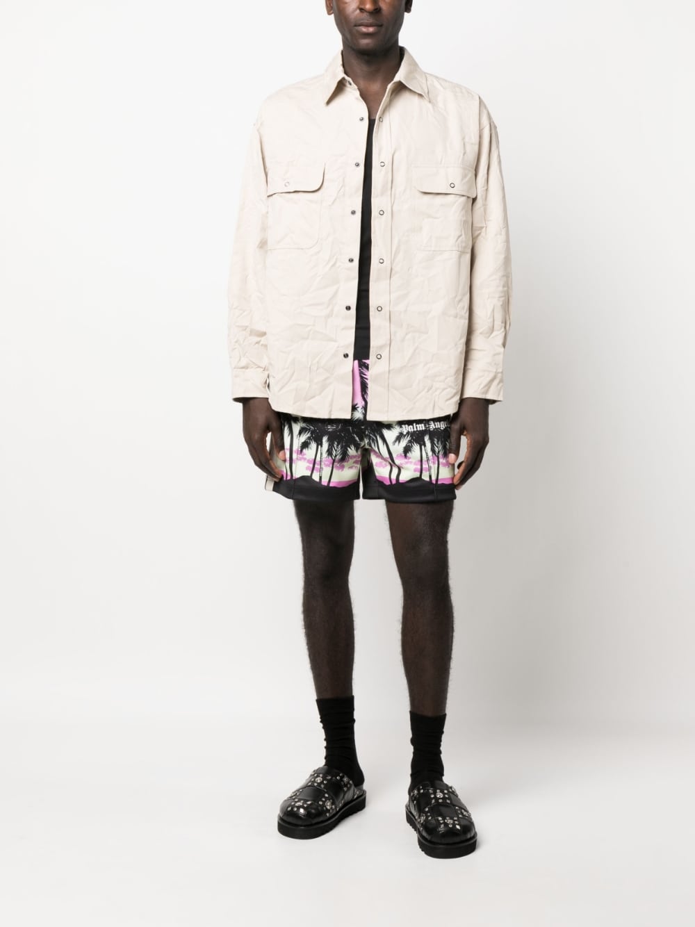 PALM ANGELS logo-print long-sleeve shirt