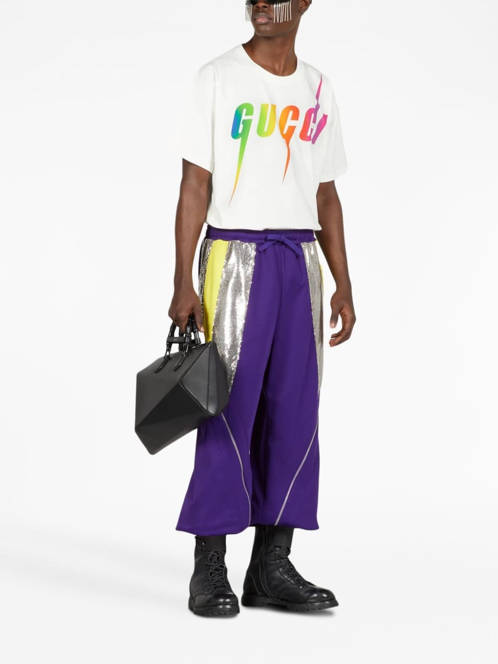 Gucci Gradient Logo-Print Cotton T-Shirt - White | Editorialist
