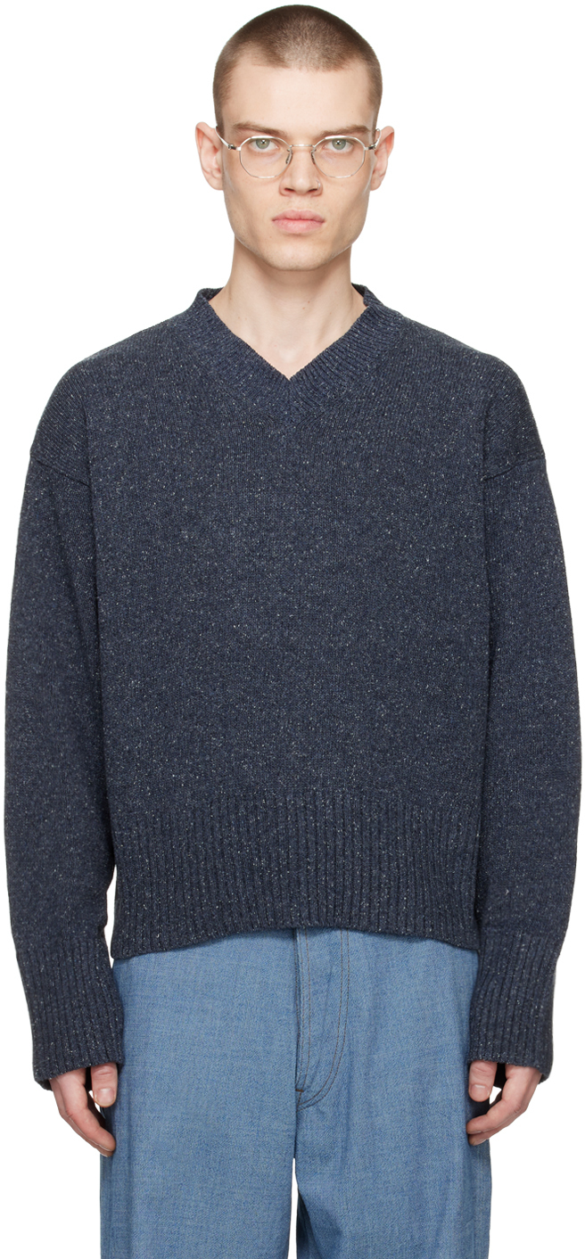 Taiga Takahashi Navy Lot. 505 Sweater In Indigo - 62% Off