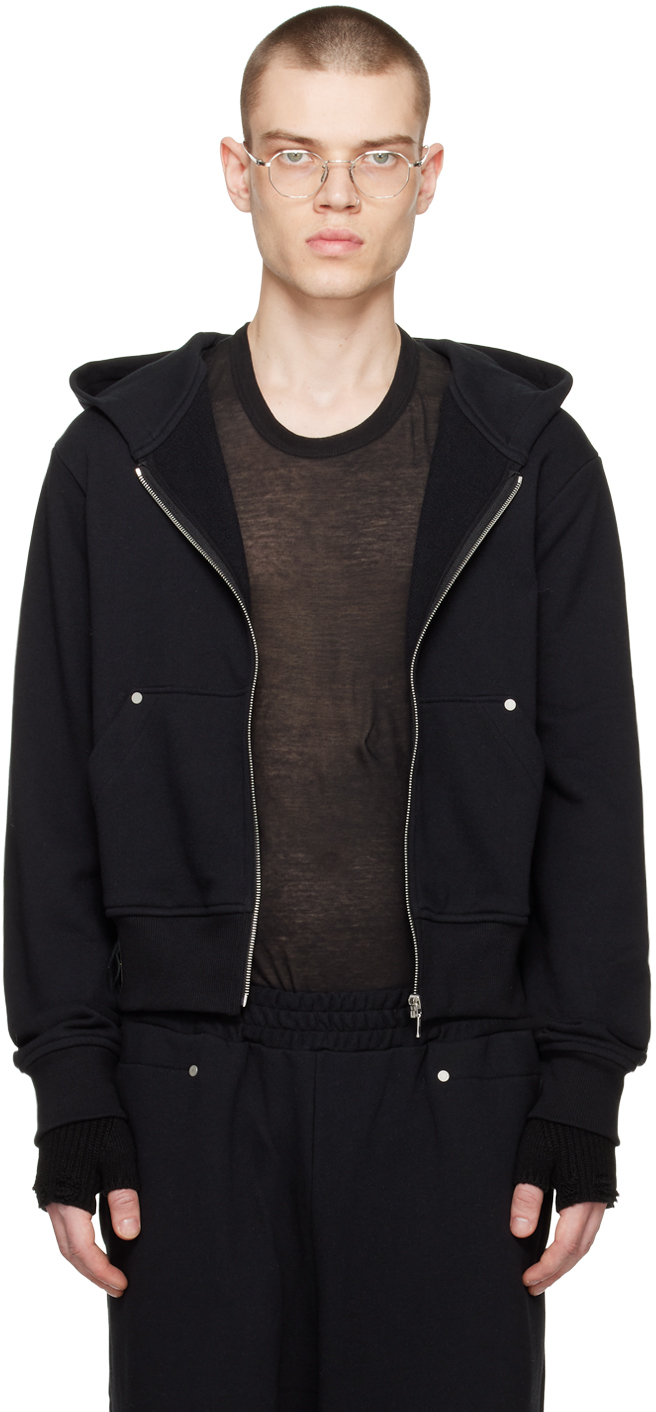 Omar Afridi Riveted Zip Hoodie In Black - 35% Off | Editorialist