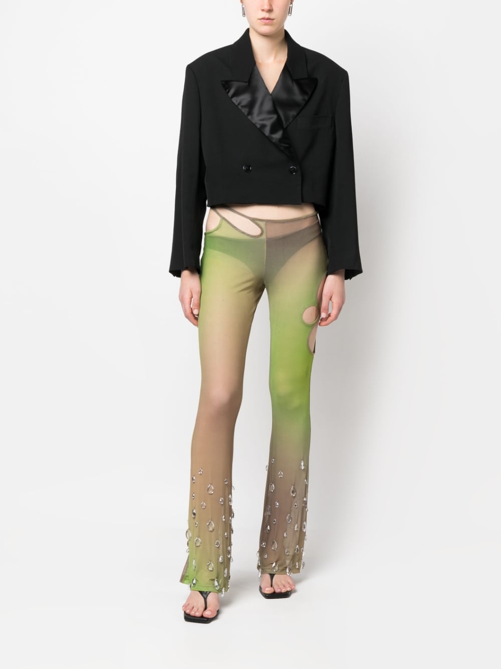 GCDS GCDS Sita Crystal-Drop Tulle Trousers