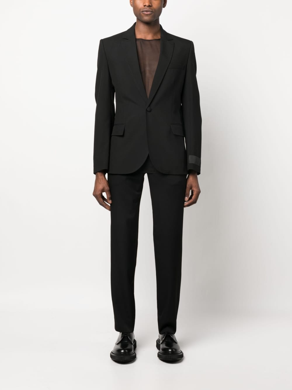 VALENTINO Logo-Patch Single-Breasted Blazer