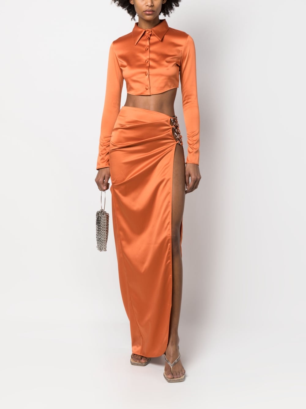 GCDS GCDS Cropped Satin Shirt