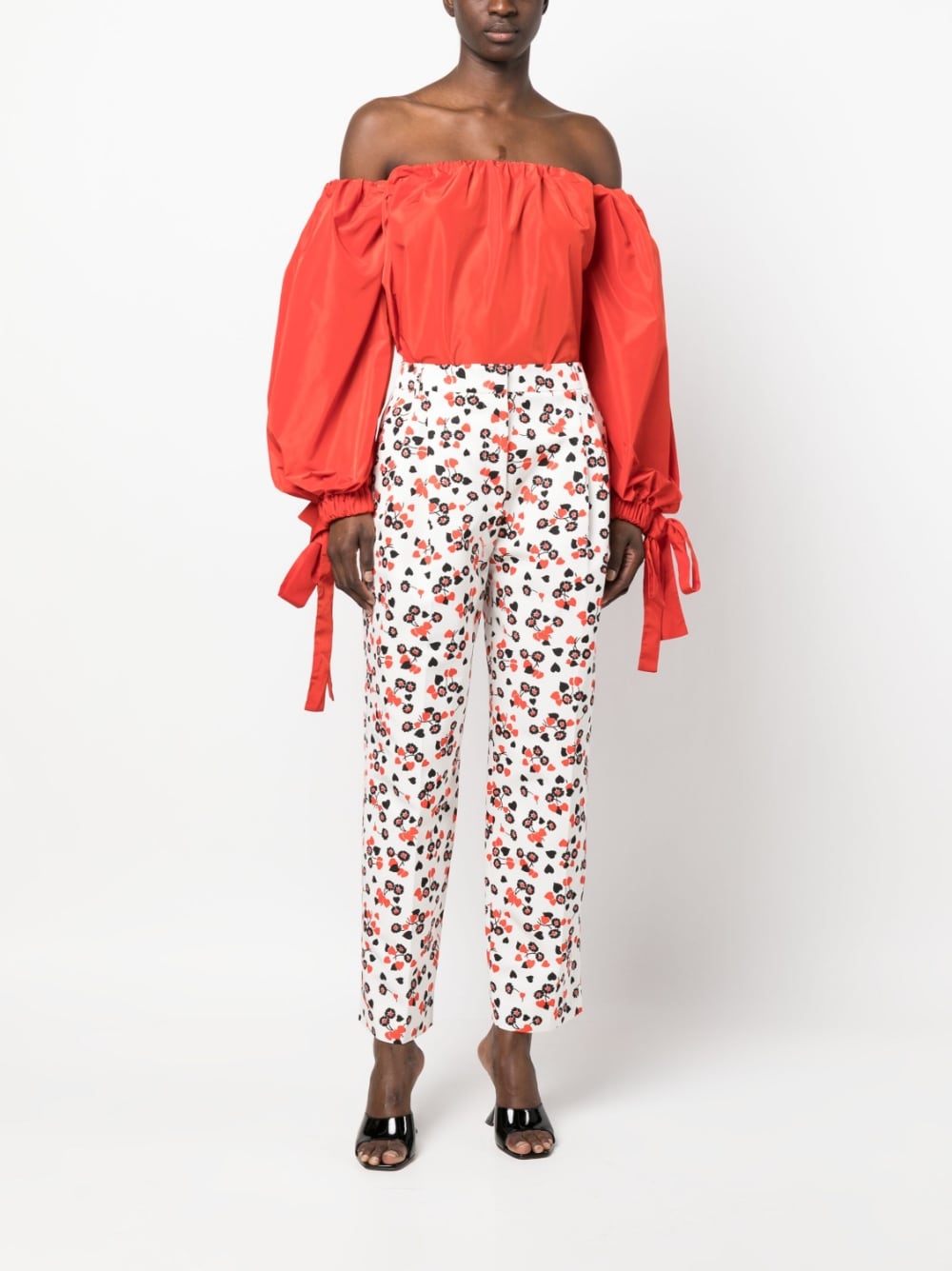 MOSCHINO Moschino Floral-Print High-Waist Trousers