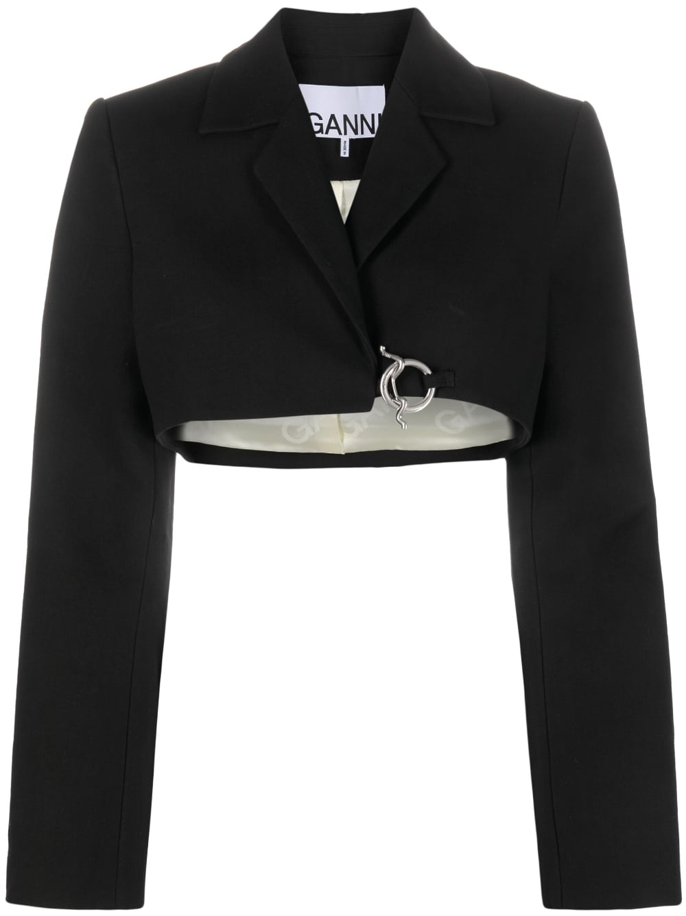 GANNI Cropped Organic Cotton Blazer