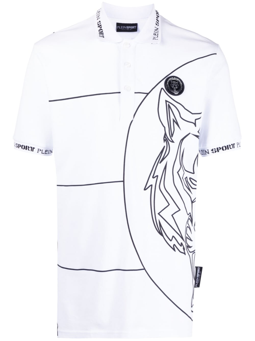 PLEIN SPORT tiger-print polo shirt
