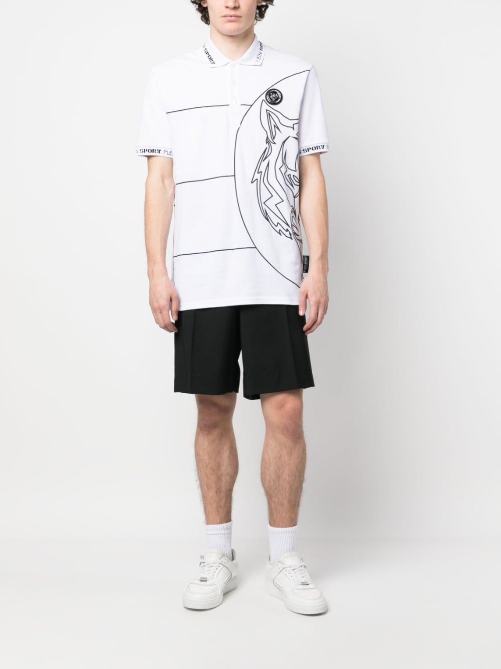 PLEIN SPORT tiger-print polo shirt