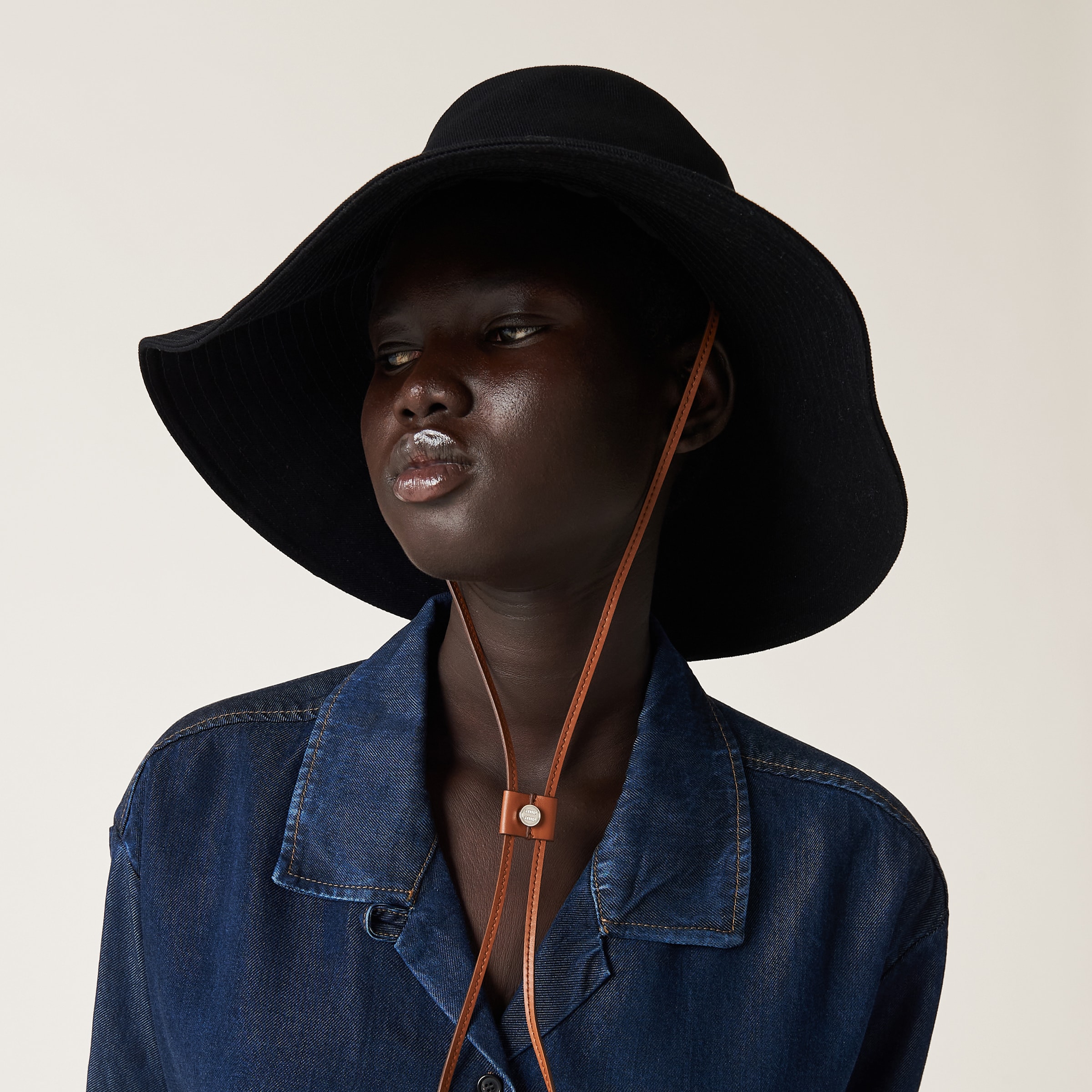 Miu Miu Drill Hat - Black/White | Editorialist display picture 1