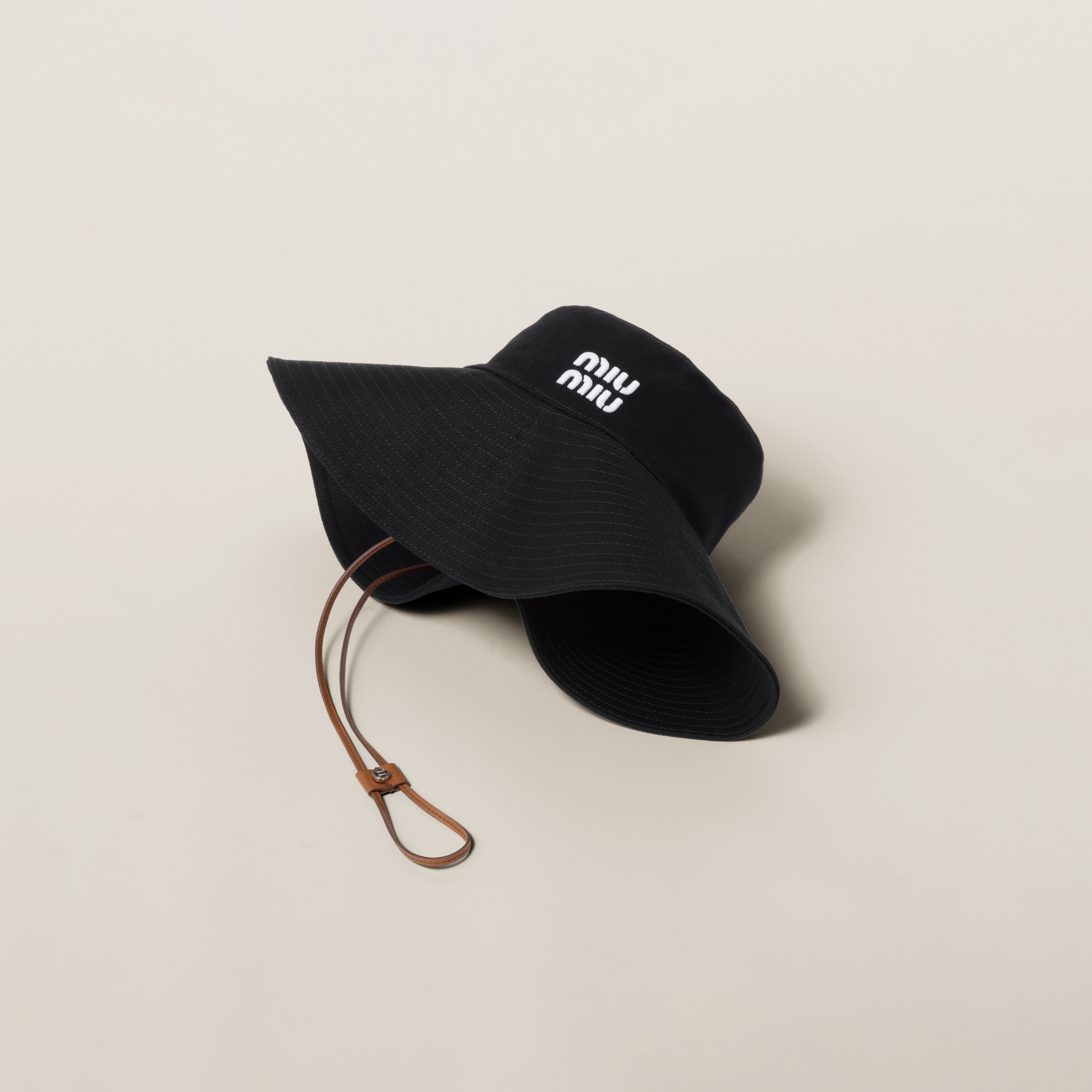 Miu Miu Drill Hat - Black/White | Editorialist