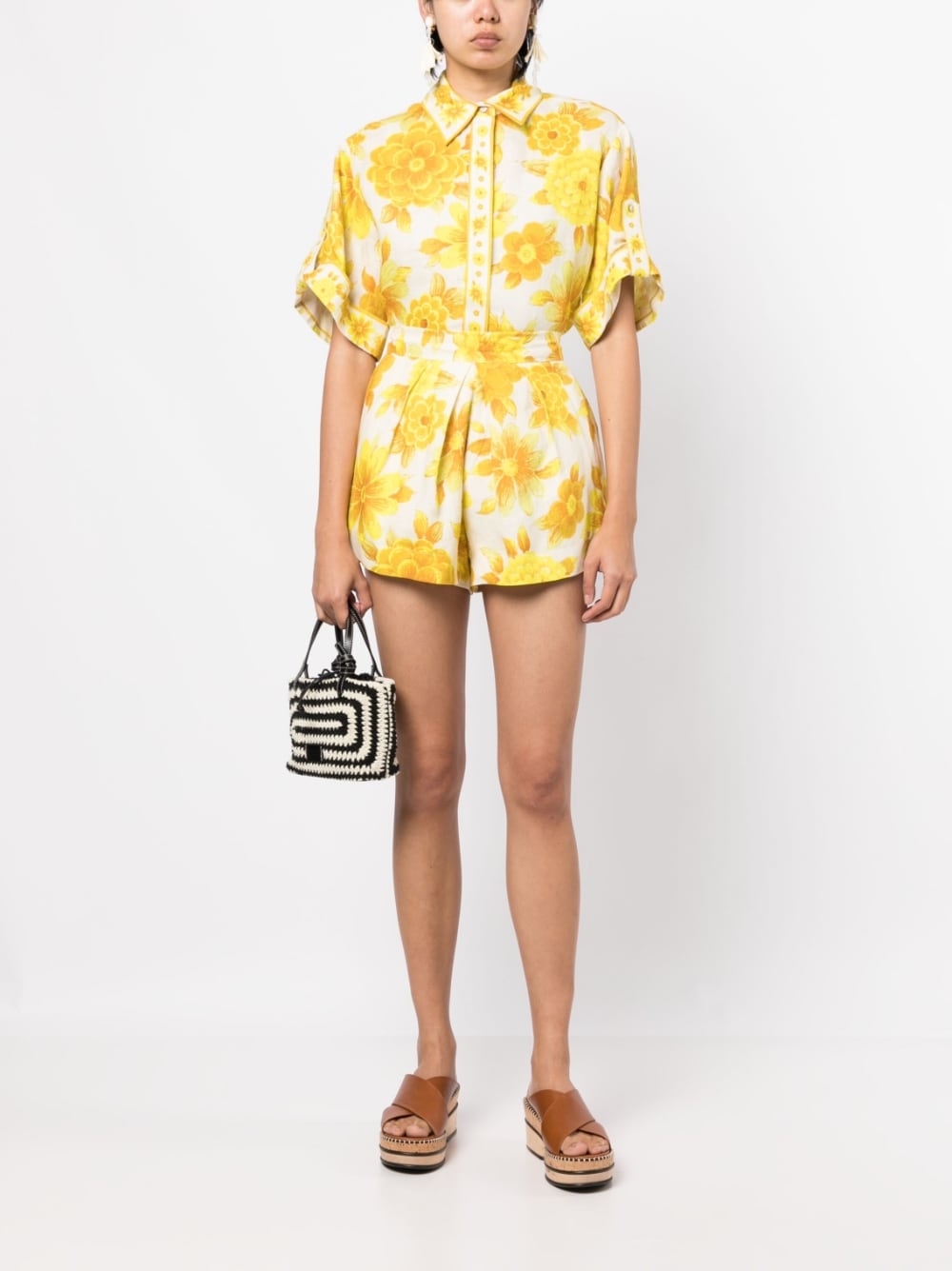 ALEMAIS Sonny Floral-Print Linen Shorts