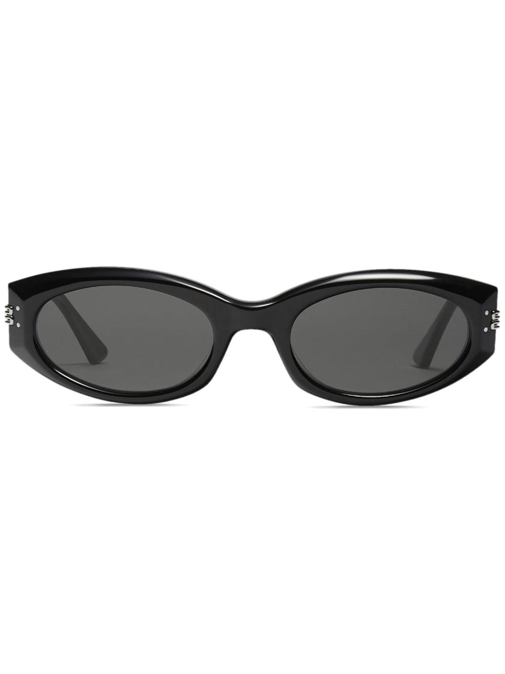 Gentle Monster Oval-Frame Logo-Engraved Sunglasses - Black  display picture 2