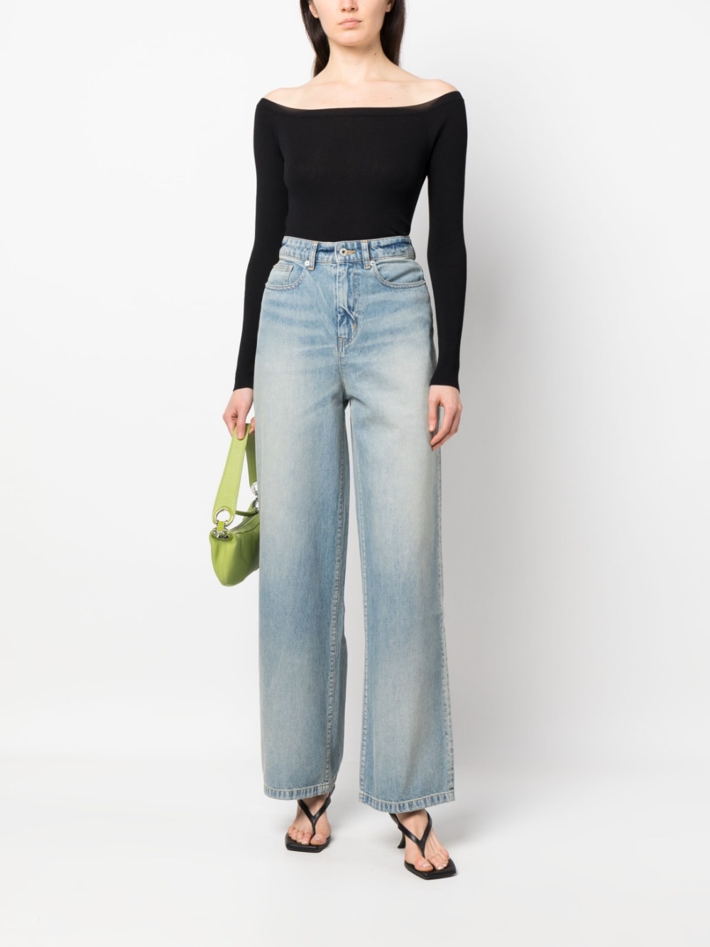 KENZO Kenzo Logo-Patch Wide-Leg Jeans