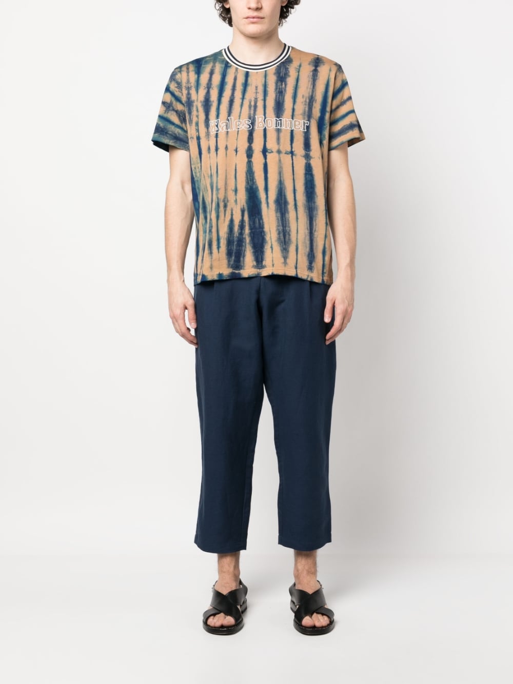 WALES BONNER logo-print tie-dye t-shirt