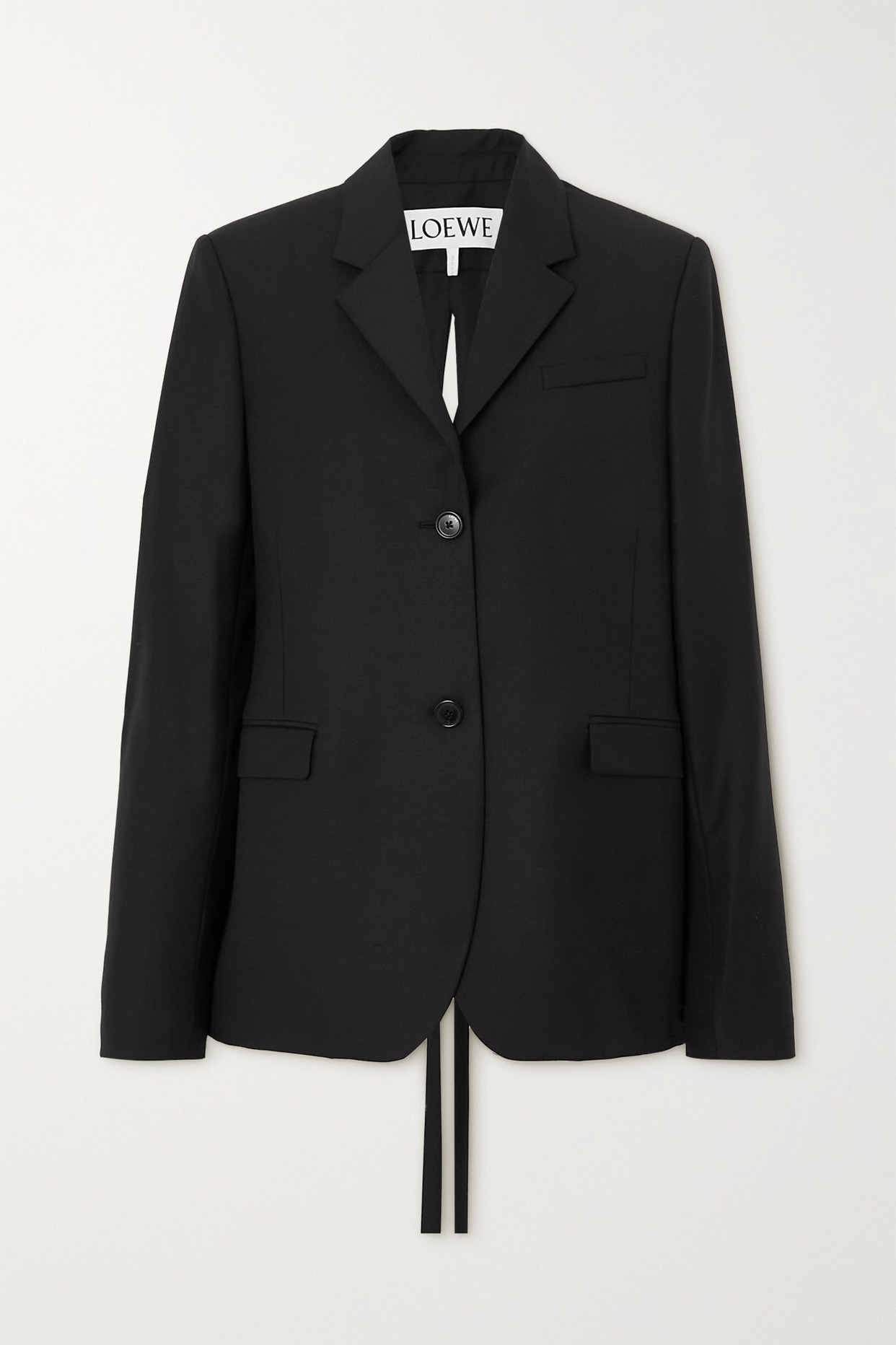 Loewe Open-Back Wool-Twill Blazer In Black - 40% Off | Editorialist