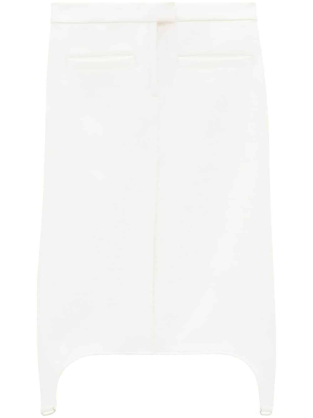 COURREGES Twill Suspender Midi Skirt