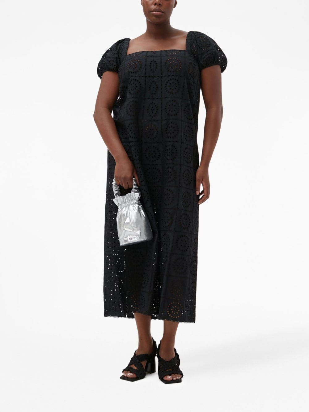 GANNI GANNI Broderie Anglaise Midi Dress