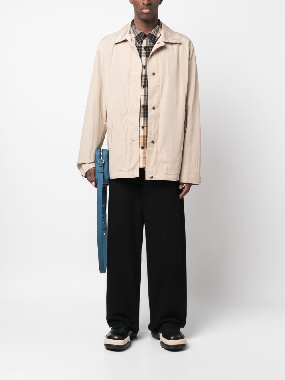 LANVIN logo-embroidered shirt jacket