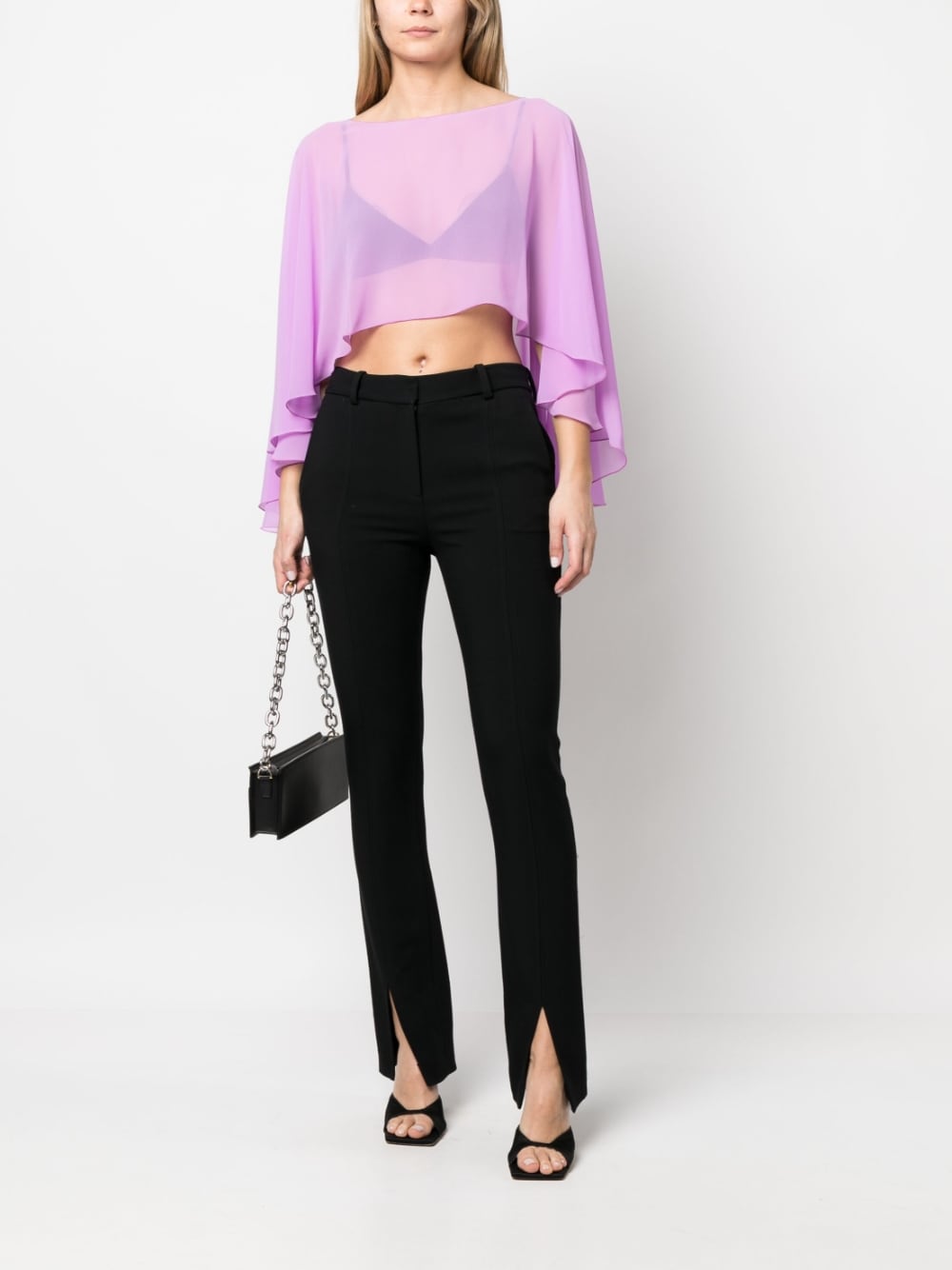 BLANCA VITA Blanca Vita Ruffled Cropped Top