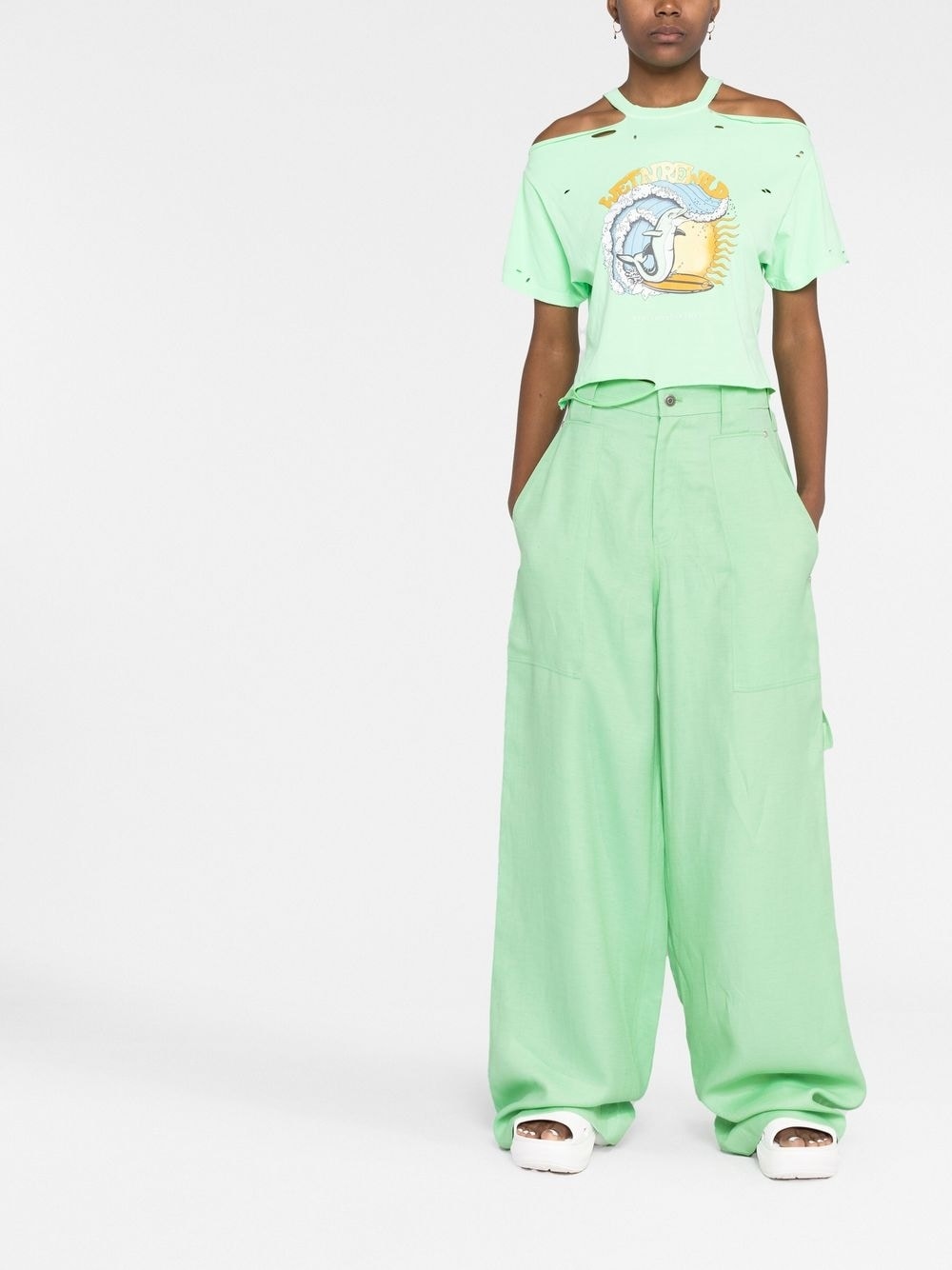 STELLA MCCARTNEY Stella McCartney High-Waisted Wide-Leg Trousers