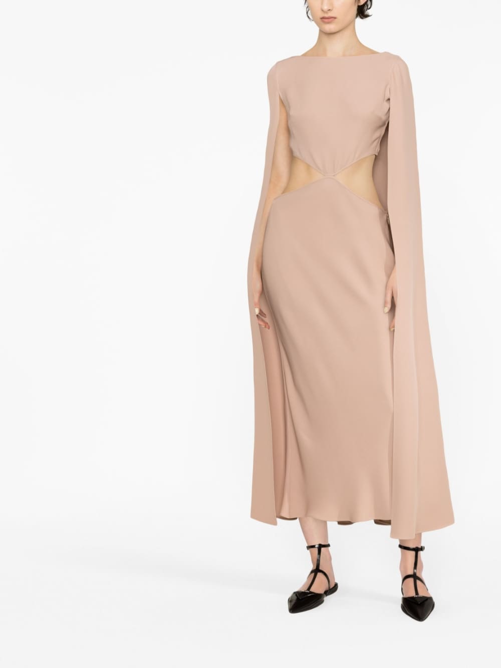 VALENTINO Cut-Out Detail Cape Dress