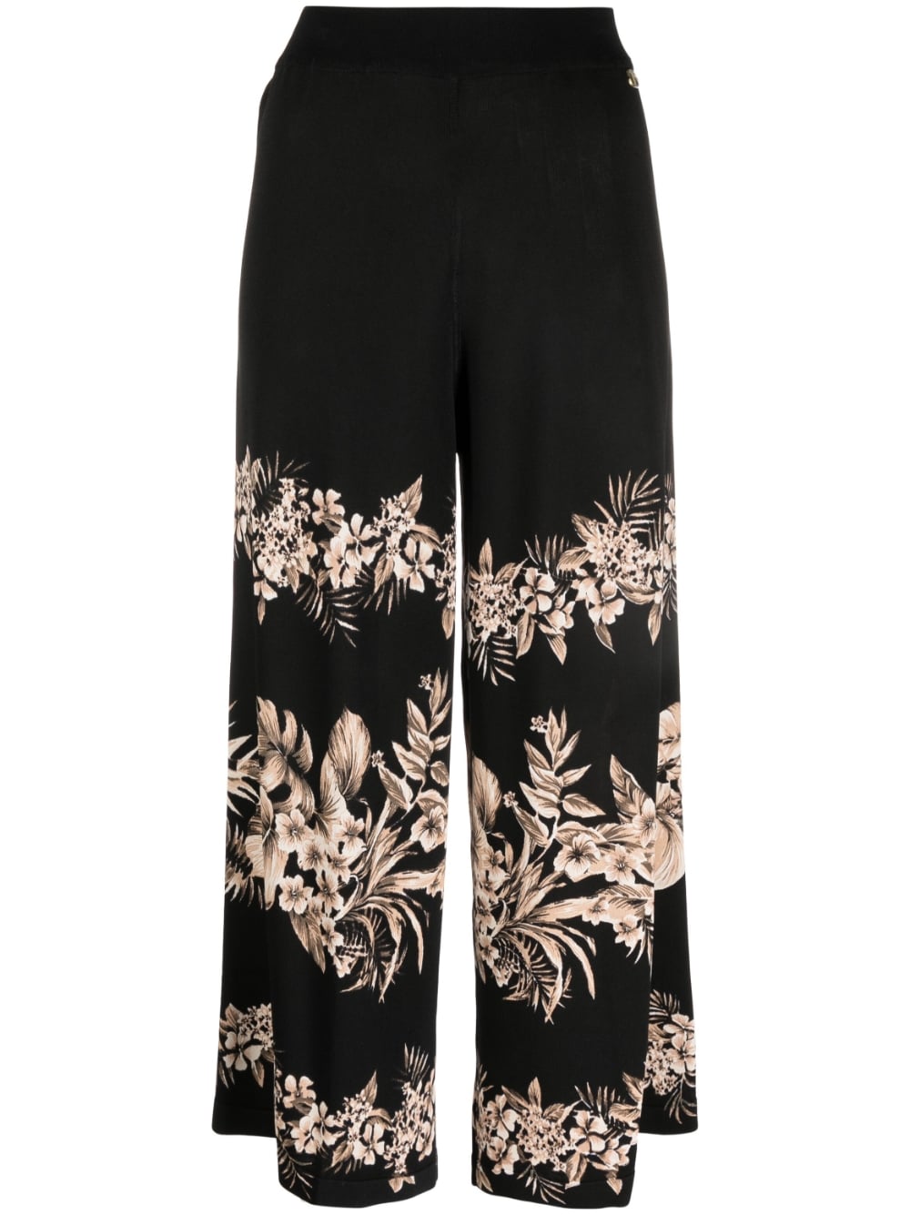 TWINSET Floral-Motif Cropped Trousers