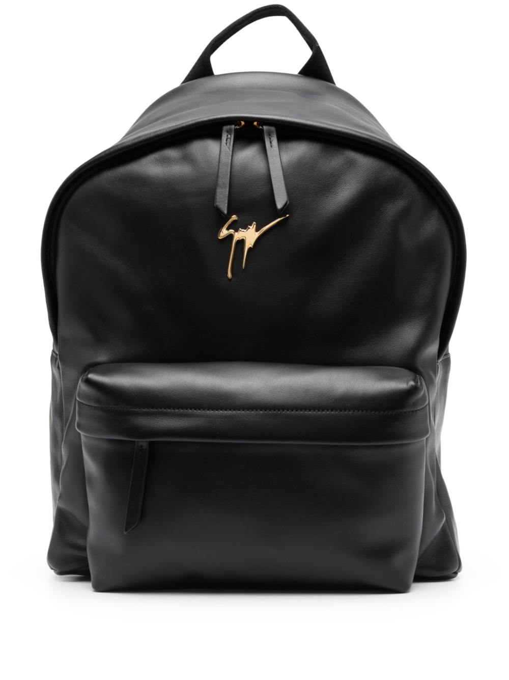 ジュゼッペザノッティ　リュックサック　レザー　ブラック　シボ革　フロントロゴ Giuseppe Zanotti Logo-Lettering Leather Backpack In Black - 55