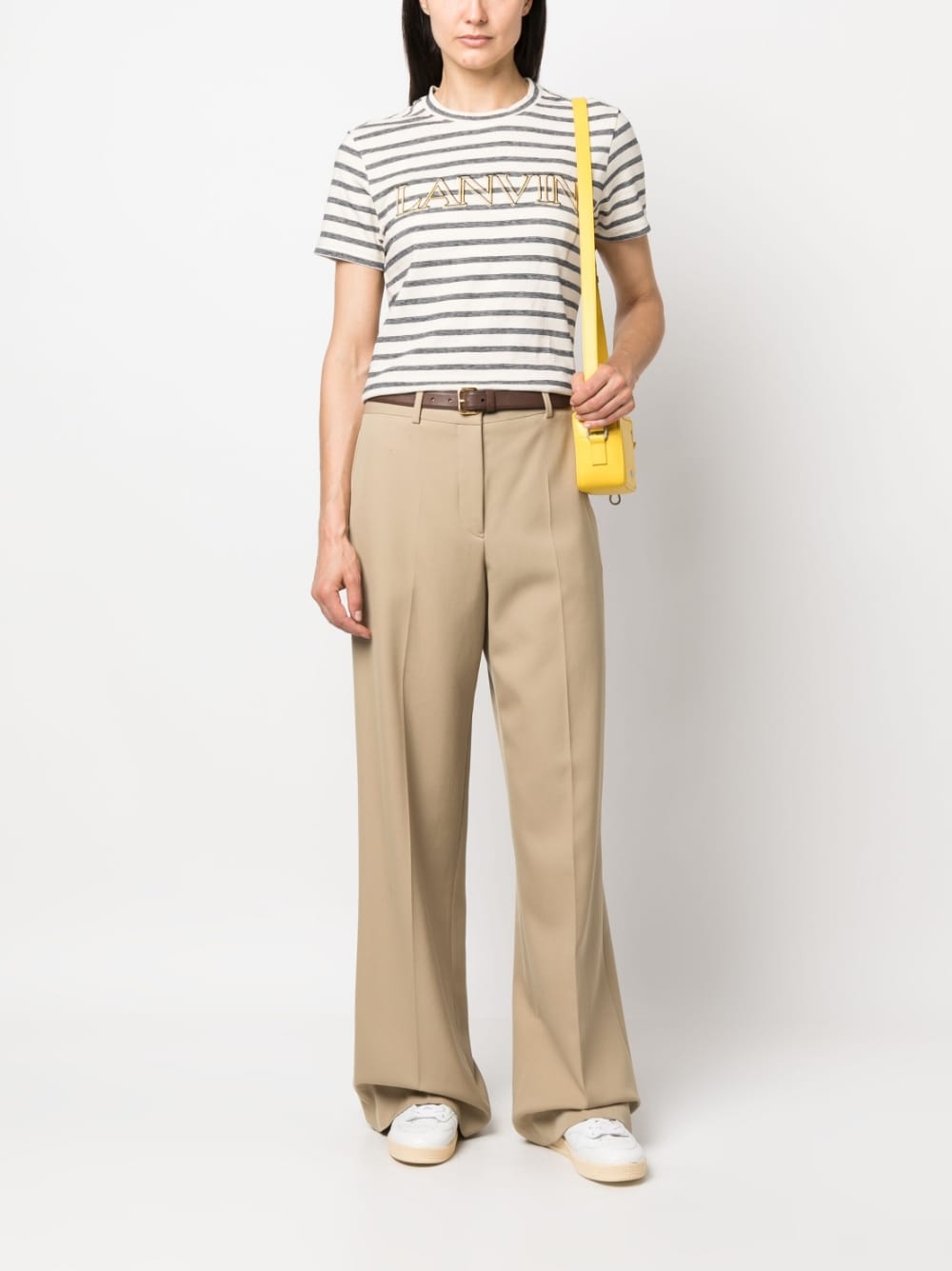 LANVIN Lanvin Logo-Print Striped T-Shirt
