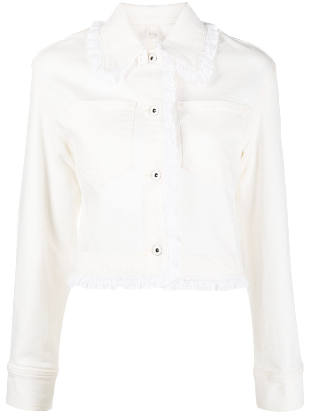KENZO Kenzo Broderie-Anglaise Cropped Denim Jacket