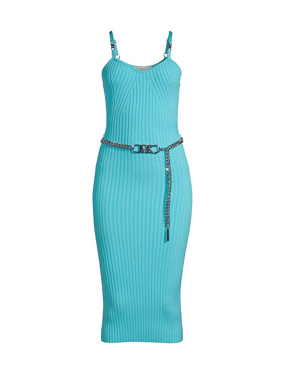 michael kors belted ribbed knit dress MICHAEL Michael Kors Core Polo Rib-Knit Midi-Dress