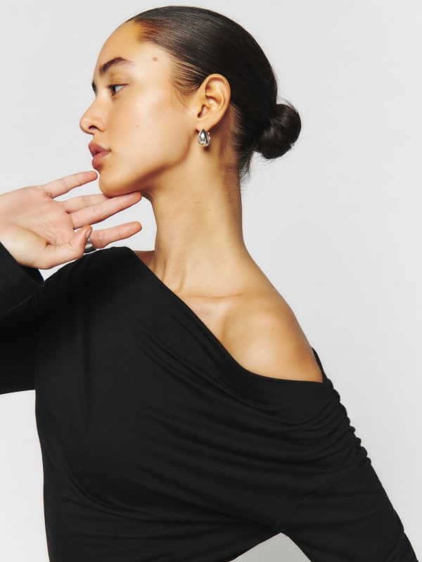 Reformation Eveline Knit Dress - Black | Editorialist