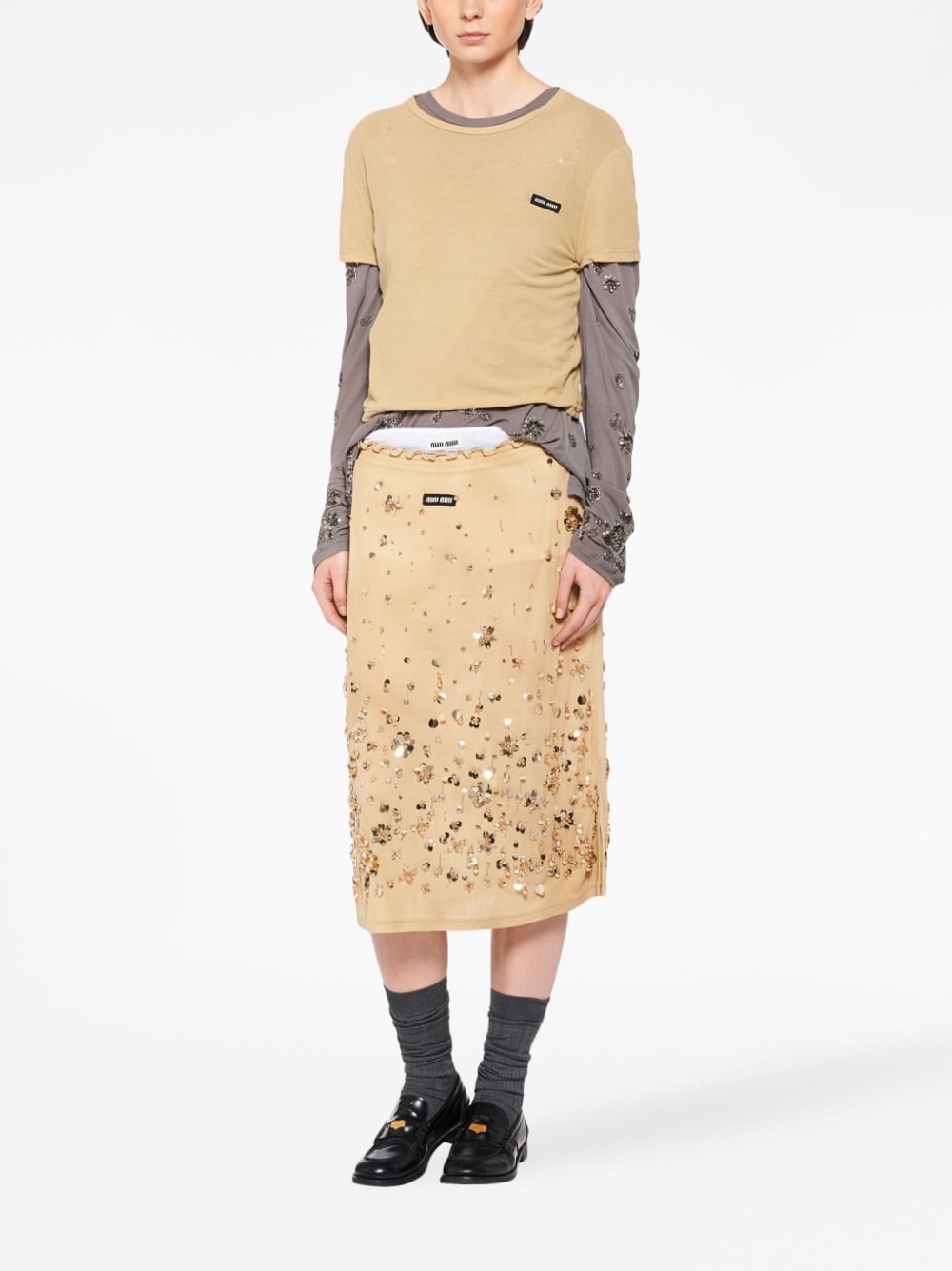 MIU MIU Miu Miu Sequin-Embellished Jersey Dress
