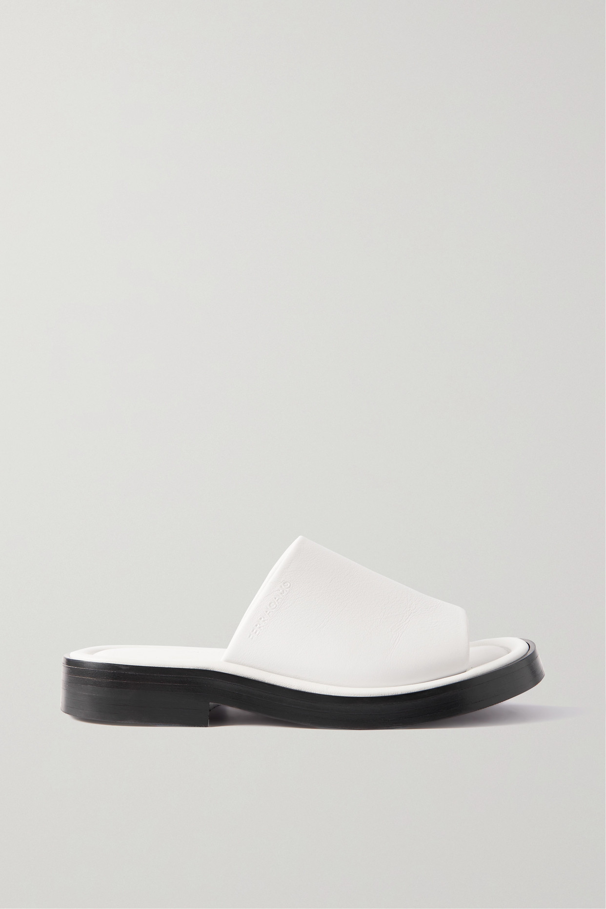 Ferragamo Giunone Sandals White Mens Ferragamo Giunone Leather Slides - White - 25% Off  main image 2
