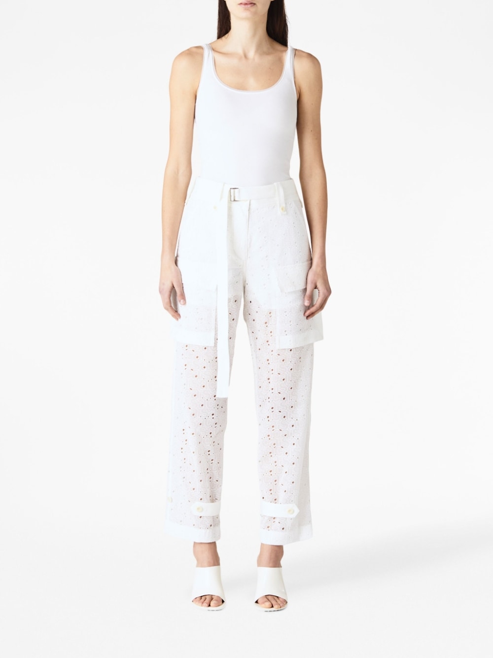 SACAI sacai Logo-Embroidery Trousers