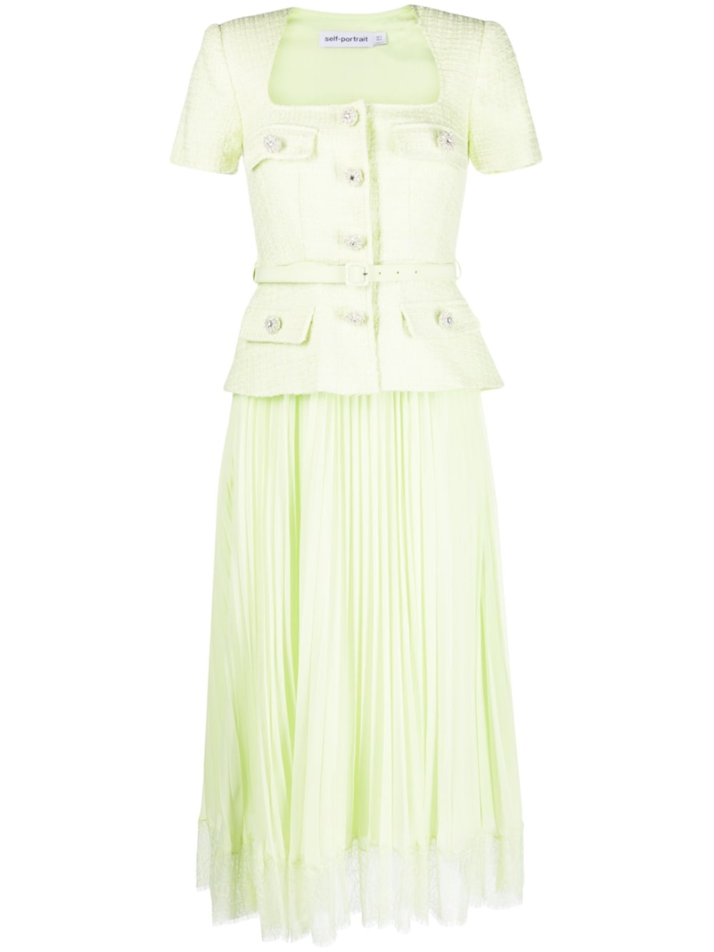 white christmas dresses Self-Portrait Tweed Midi Dress with Sequins