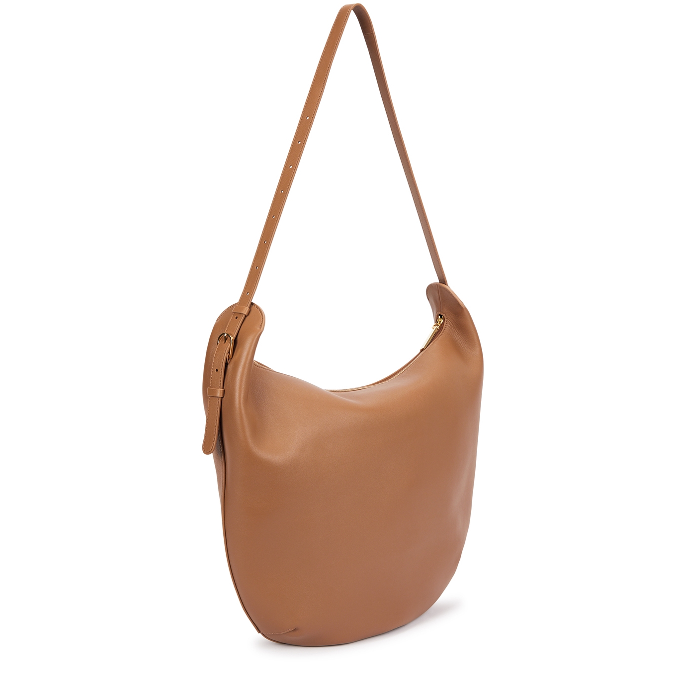 The Row Allie Leather Shoulder Bag - Camel | Editorialist
