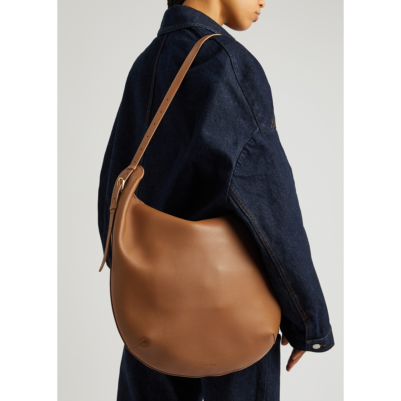 The Row Allie Leather Shoulder Bag - Camel | Editorialist