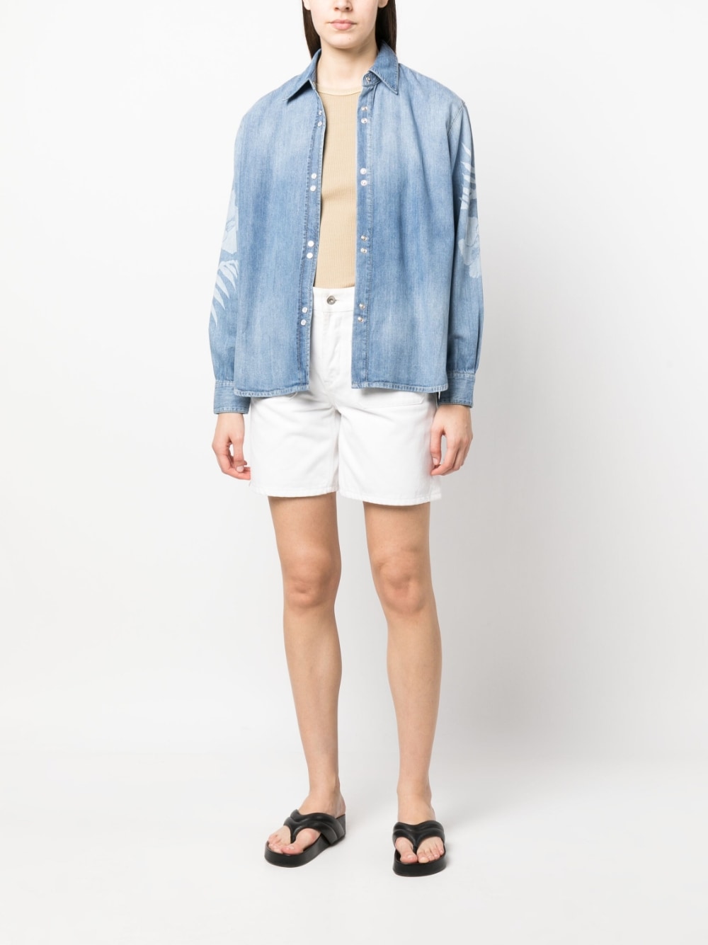 PINKO PINKO Gufare Floral-Print Denim Shirt